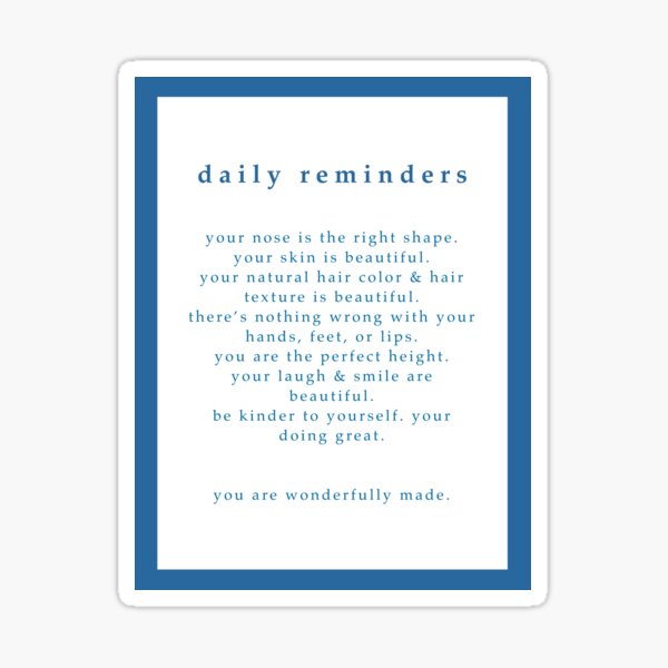 "Daily reminders!" Sticker for Sale by morcampbell | Redbubble