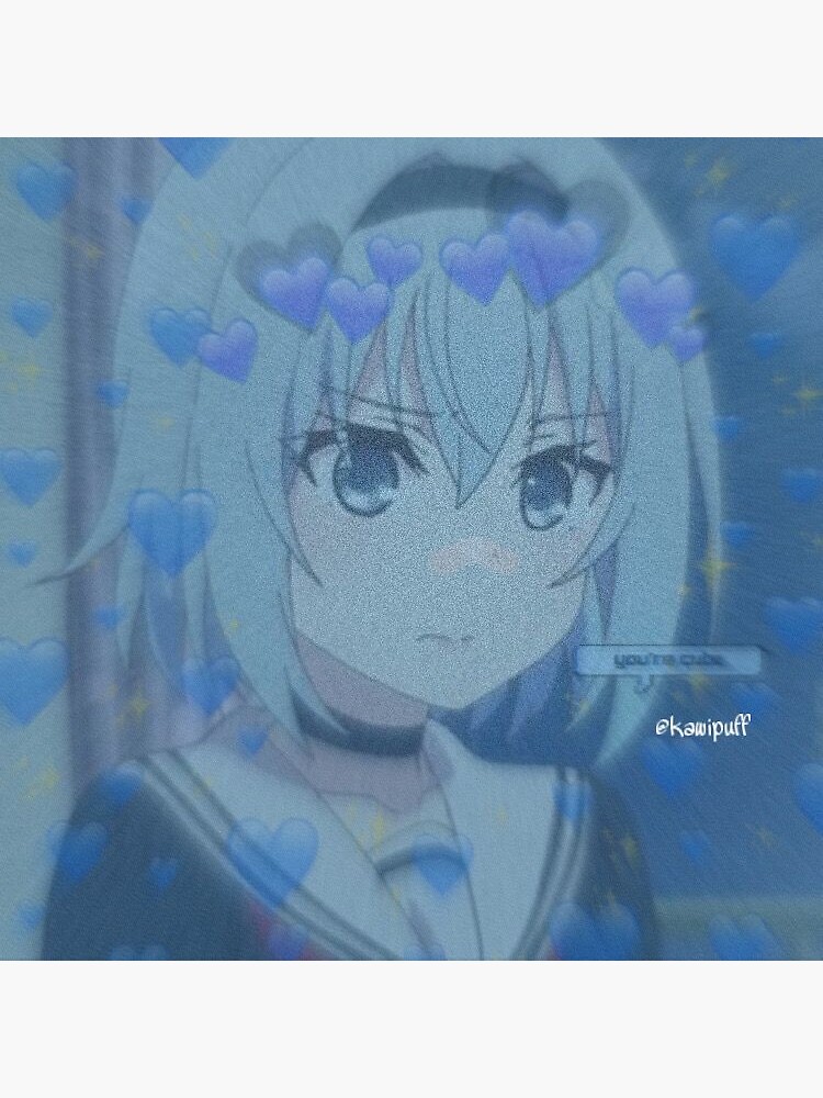 "Blue Anime Girl" Sticker for Sale by BlxssomUwu | Redbubble