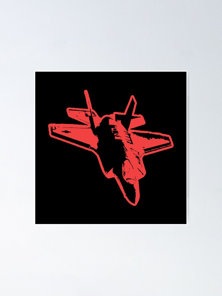 "Red Fighter Jet" Poster for Sale by devinswy | Redbubble