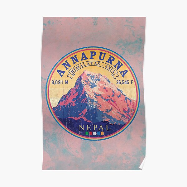 "Annapurna Vintage Emblem V01" Poster for Sale by Lidra-Redesign ...