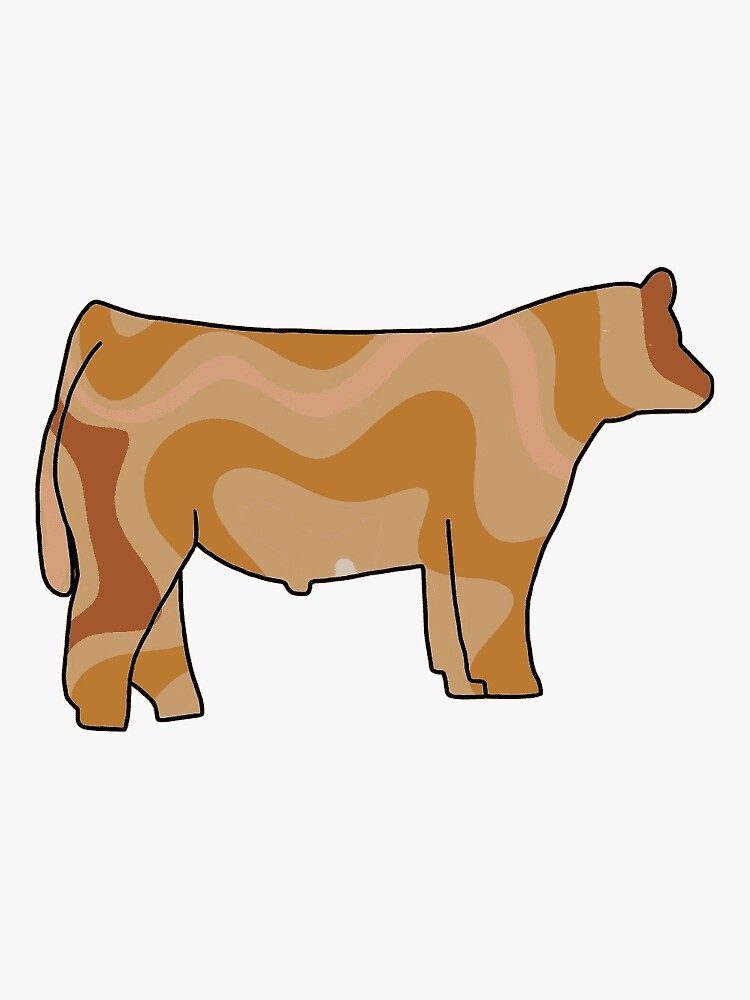 "Warm Swirl Show Steer " Sticker for Sale by thepigshowmen | Redbubble