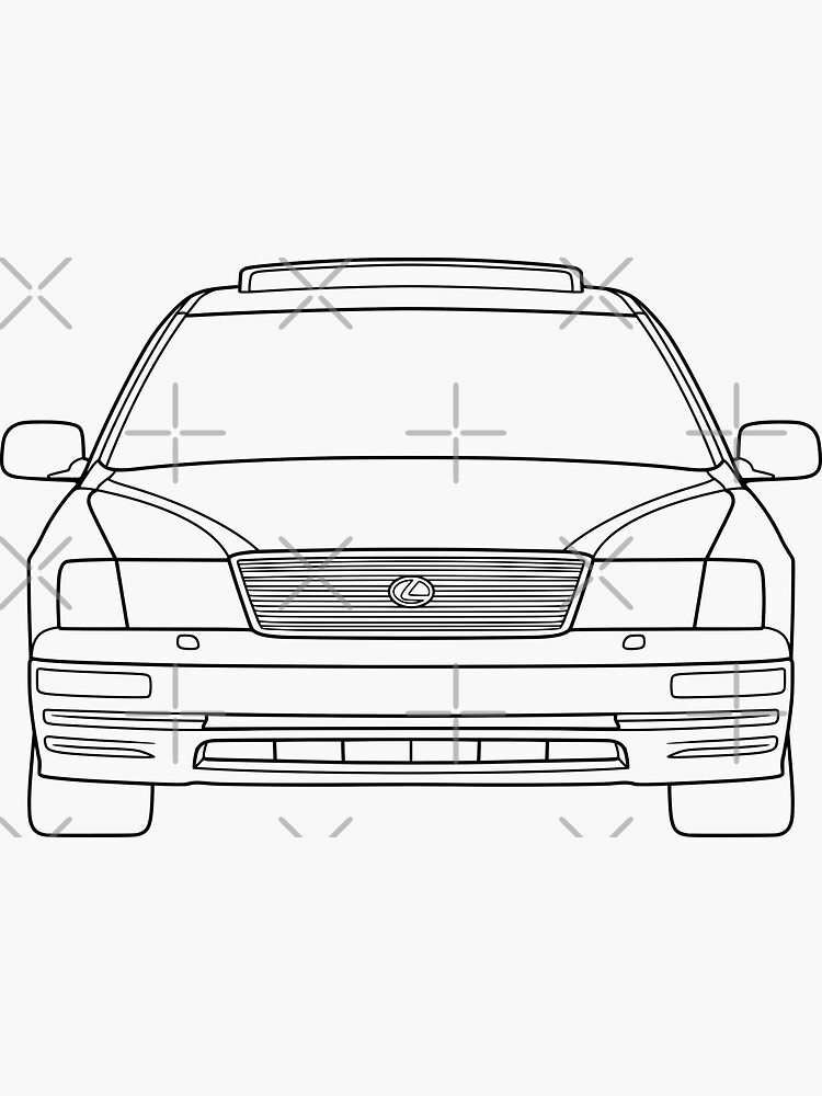 "Lexus LS400 XF20 1994-1997 black lines" Sticker for Sale by EdimDesign ...