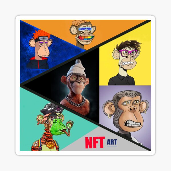 "Nft Art bored ape yacht club design" Sticker by Ilias90 | Redbubble