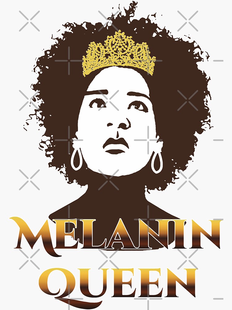 "Melanin Queen" Sticker for Sale by BrownbowUnity | Redbubble