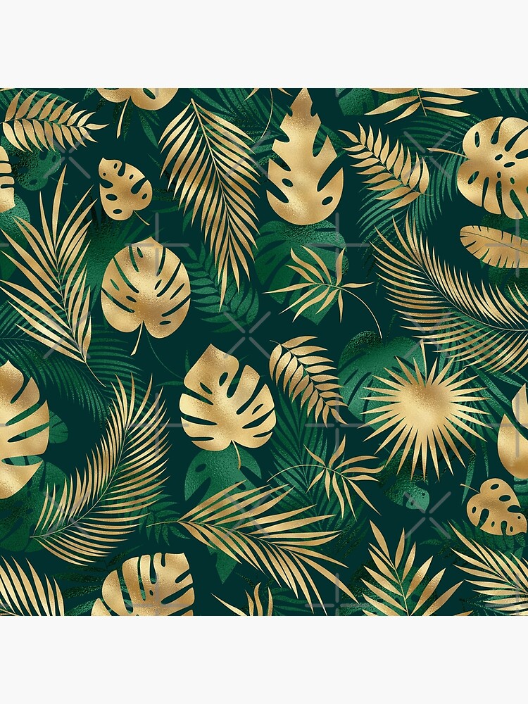 "Green and gold tropical leaves" Poster for Sale by FGCART | Redbubble