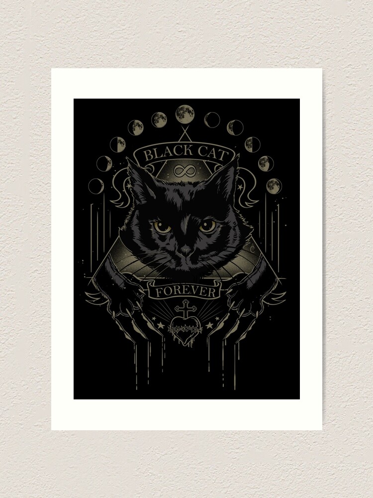 "Black Cat Cult" Art Print by JollyNihilist | Redbubble