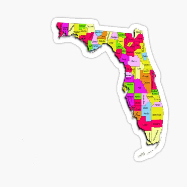 "florida map" Sticker for Sale by fungrio | Redbubble
