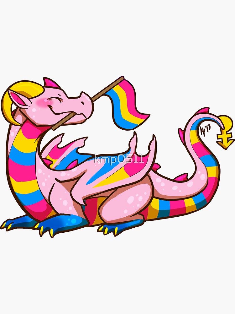 "Pansexual Pride Flag Dragon (1st Edition)" Sticker for Sale by kmp0511 ...
