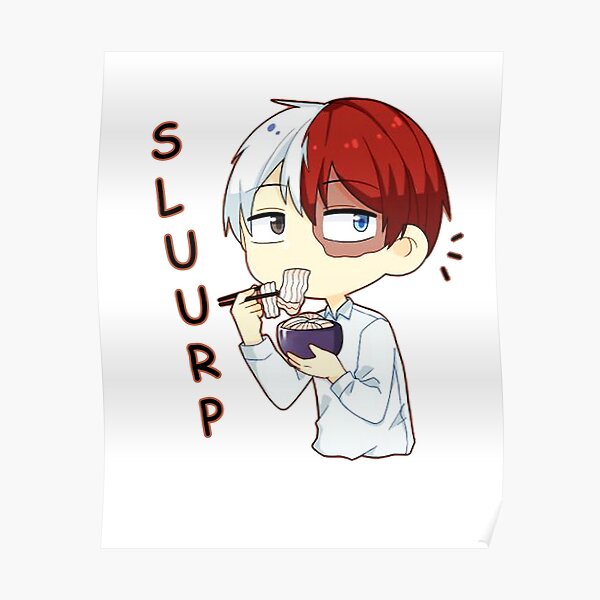 Póster «Shoto Todoroki comiendo fideos» de Animetwix | Redbubble
