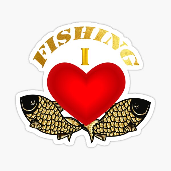 "i love funny fishing" Sticker for Sale by Elegant-product | Redbubble