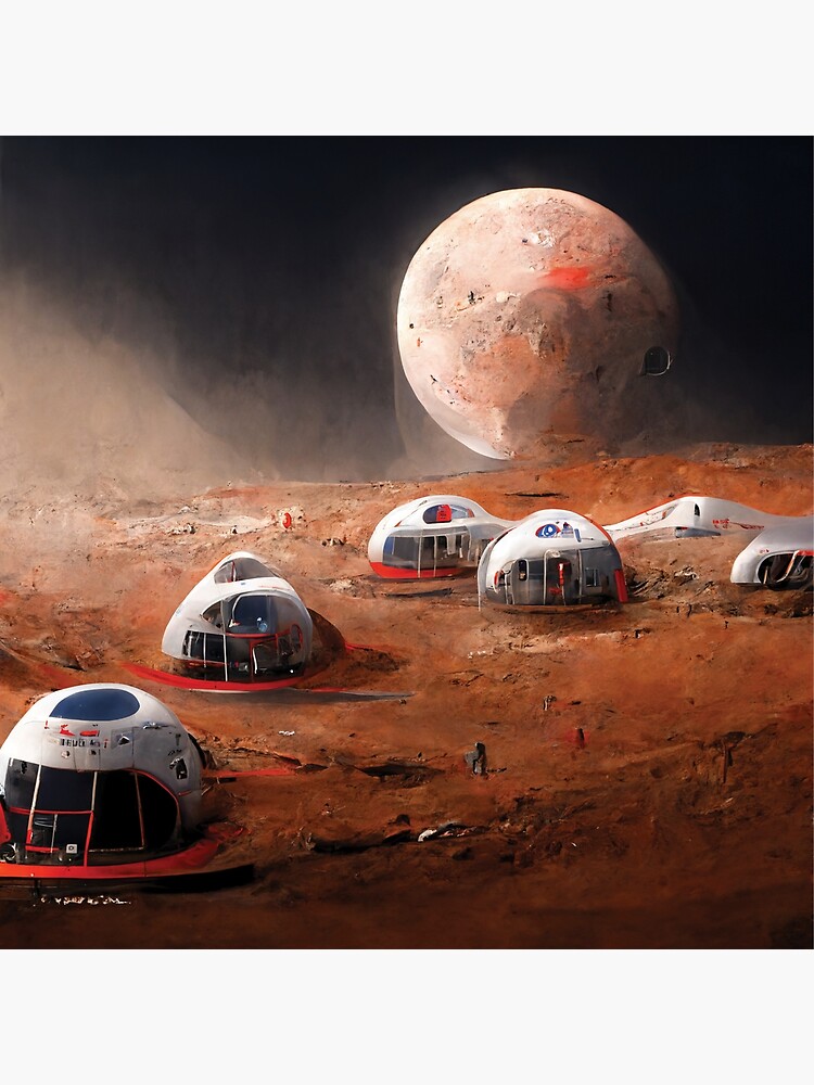 "Moonbase Retro Futuristic Lunar Surface Pod Concept Art" Art Print for ...