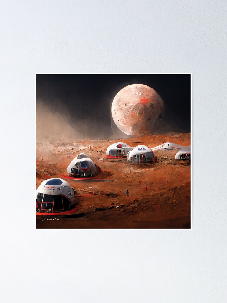 "Moonbase Retro Futuristic Lunar Surface Pod Concept Art" Poster for ...