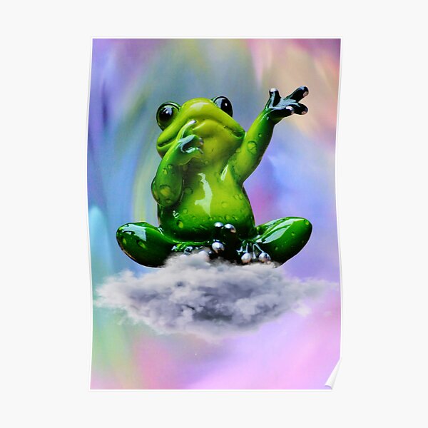 "Frog on Cloud Pastel Cottagecore Fairycore Design" Poster for Sale by ...