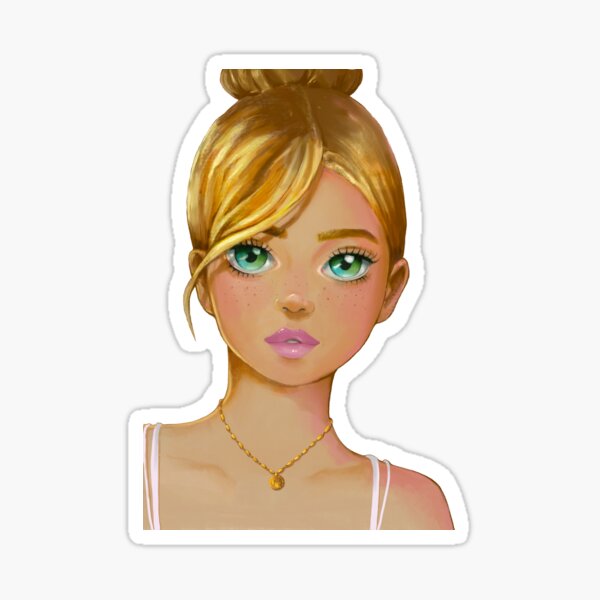 "Pretty blonde girl" Sticker for Sale by biskes | Redbubble
