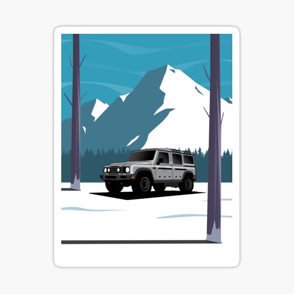 "4x4 Mountain Snow Art" Sticker for Sale by blackdogshop | Redbubble