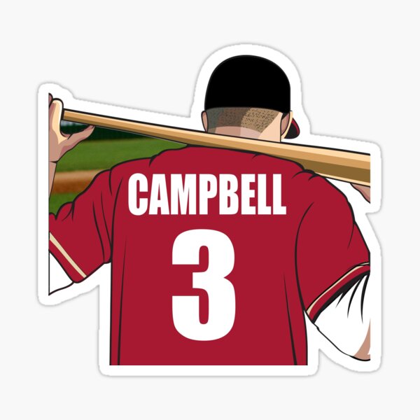 "Campbell Baseball Number 3" Sticker for Sale by stinkylockers | Redbubble