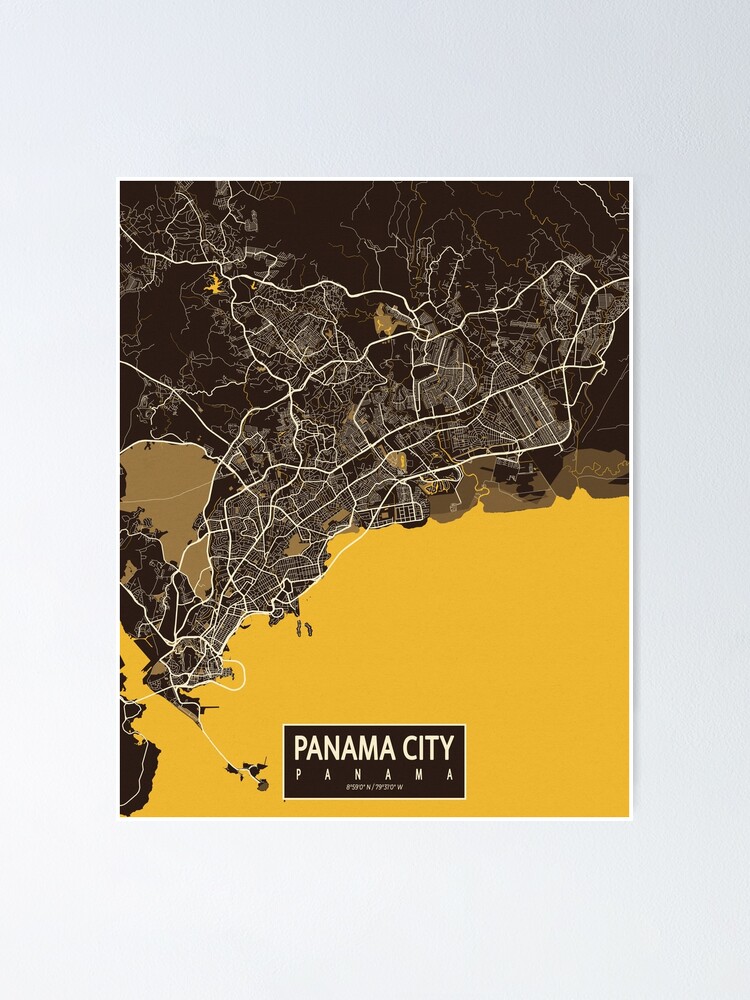 "Panama City Map - Pastel" Poster for Sale by deMAP | Redbubble
