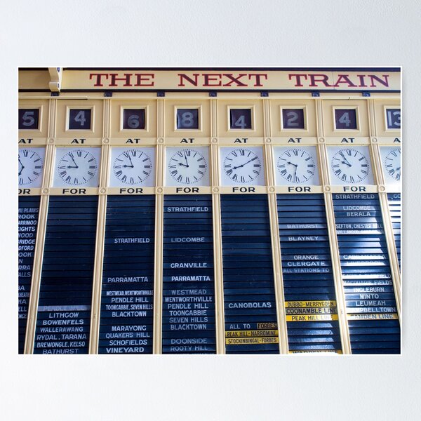 "The Next Train Historic Station Timetable" Poster for Sale by Michael ...