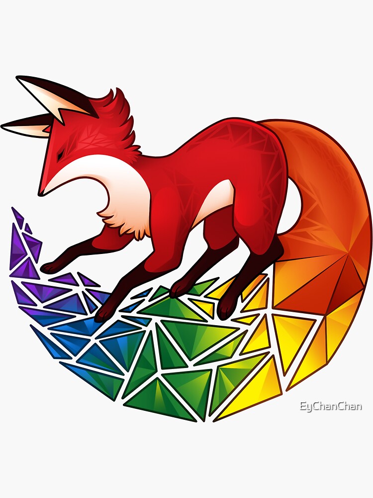 "Rainbow Fox" Sticker for Sale by EyChanChan | Redbubble