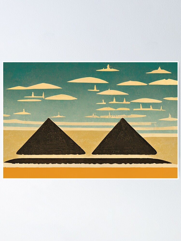 "Minimal Pyramid & UAP" Poster for Sale by MoreMachine | Redbubble