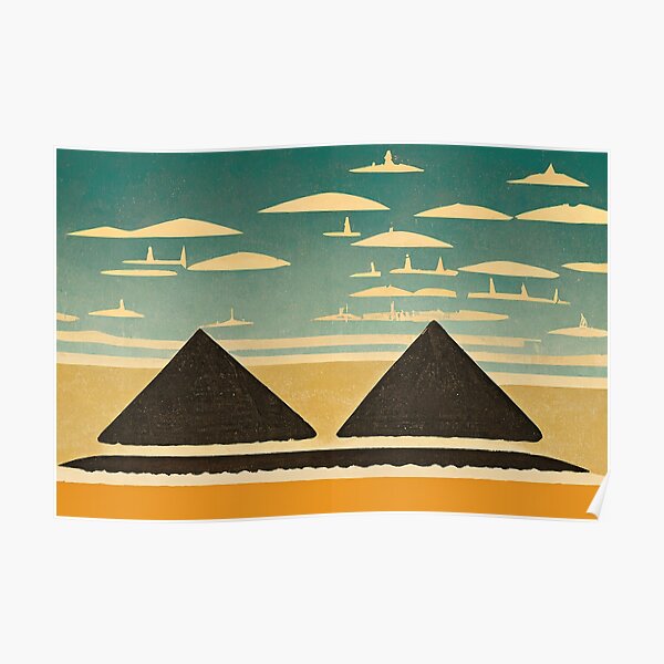 "Minimal Pyramid & UAP" Poster for Sale by MoreMachine | Redbubble