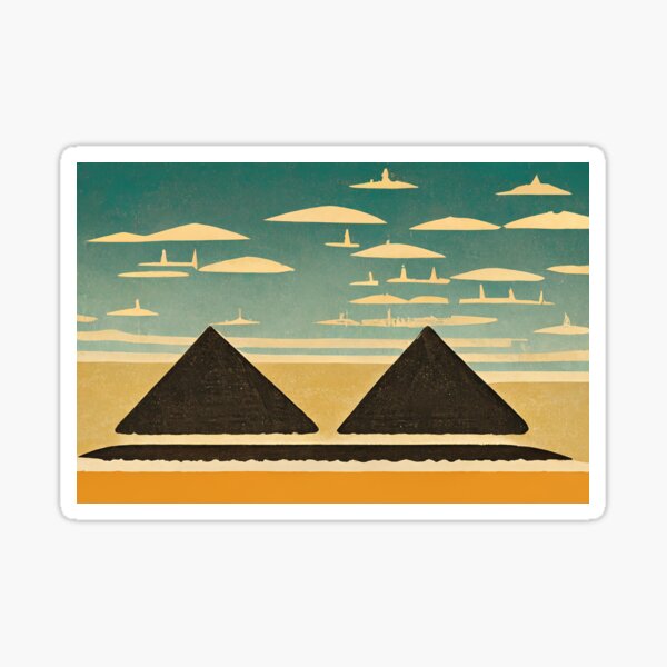 "Minimal Pyramid & UAP" Sticker for Sale by MoreMachine | Redbubble