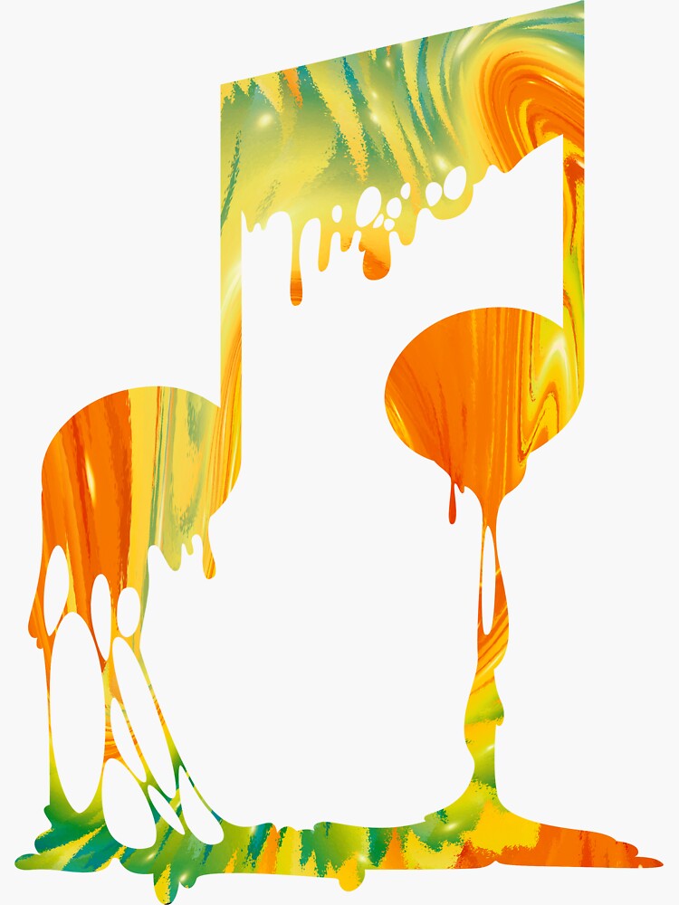 "paint drip trip music notes" Sticker for Sale by TrustMoonX | Redbubble
