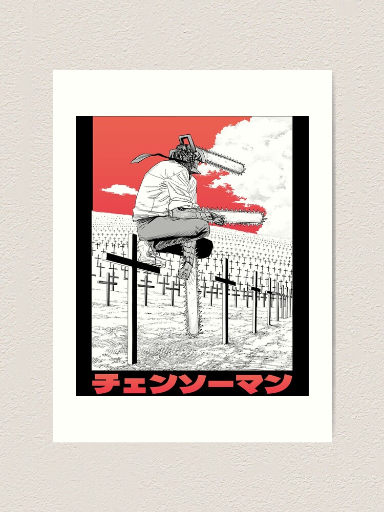 "Denji on Cross (Red Sky) Chainsaw Man " Art Print for Sale by ...