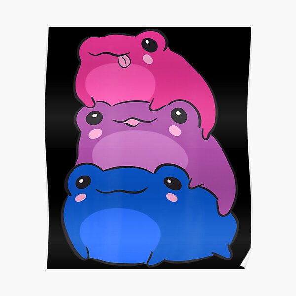 "Bisexual Flag Color Frogs Subtle Bi Pride Lgbtq Aesthetic" Poster for ...