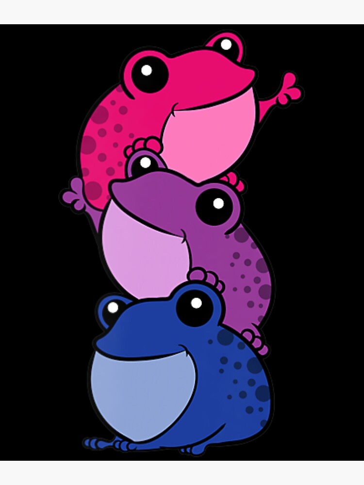 "Bisexual Frog Bi Pride Lgbtq Cottagecore Kawaii" Photographic Print ...
