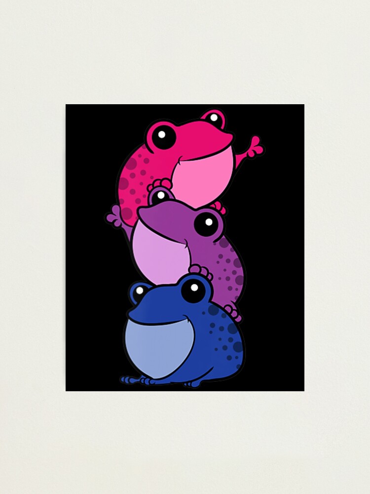 "Bisexual Frog Bi Pride Lgbtq Cottagecore Kawaii" Photographic Print ...