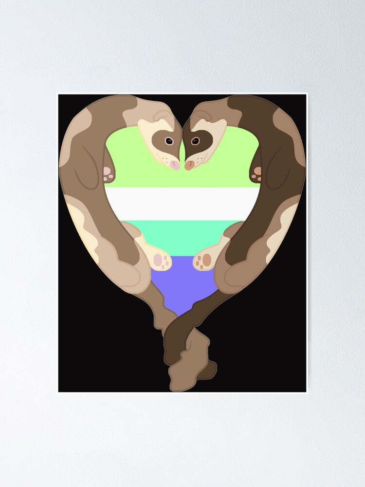 "ferret pride - unlabeled gender " Poster for Sale by Clerger6574 ...