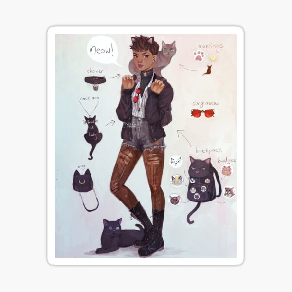 "Cats! " Sticker for Sale by Tasiams | Redbubble