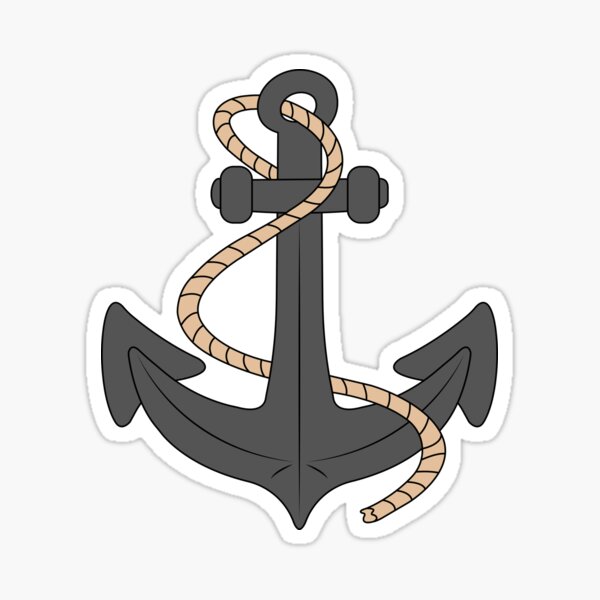 "ANCHOR AND ROPE ART" Sticker for Sale by MirillaShop | Redbubble
