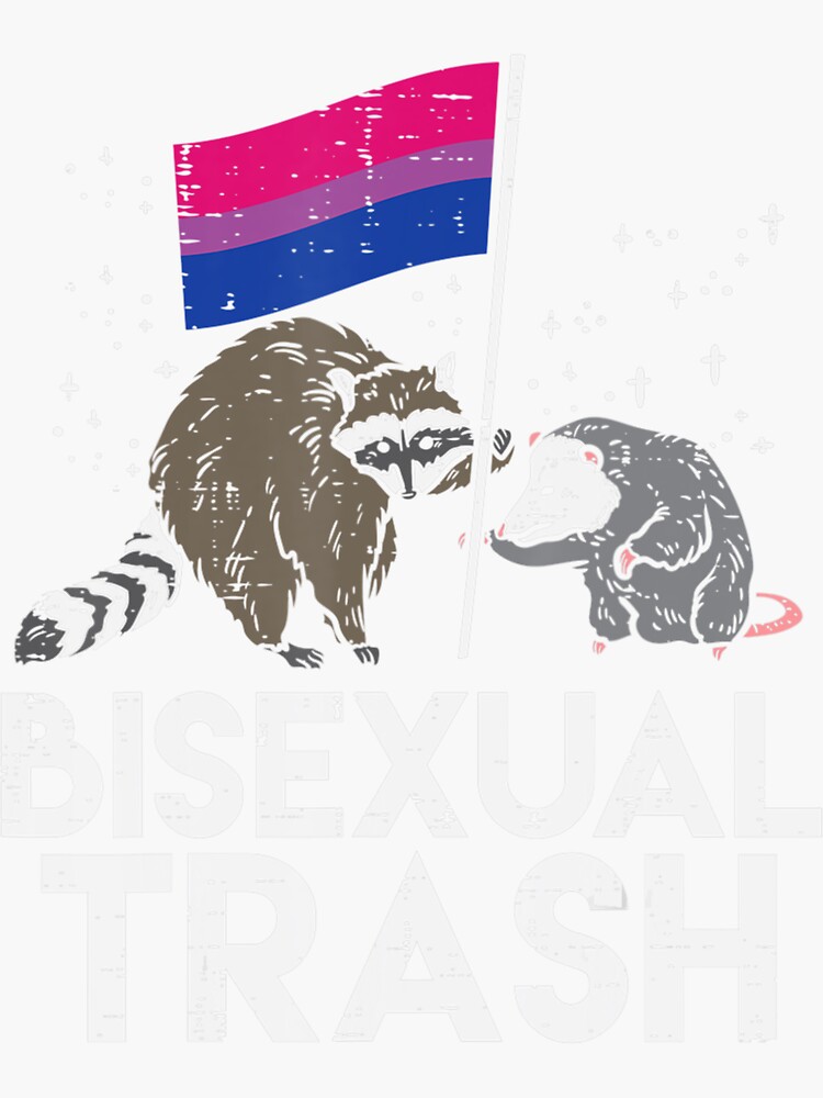 Pegatina «Bisexual Trash Mapache Zarigüeya Bandera Bi Orgullo Bandera ...