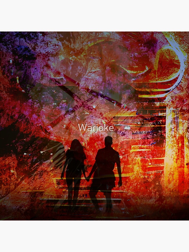 "Couple Facing Chaos Together abstract art" Poster for Sale by Warjoke ...