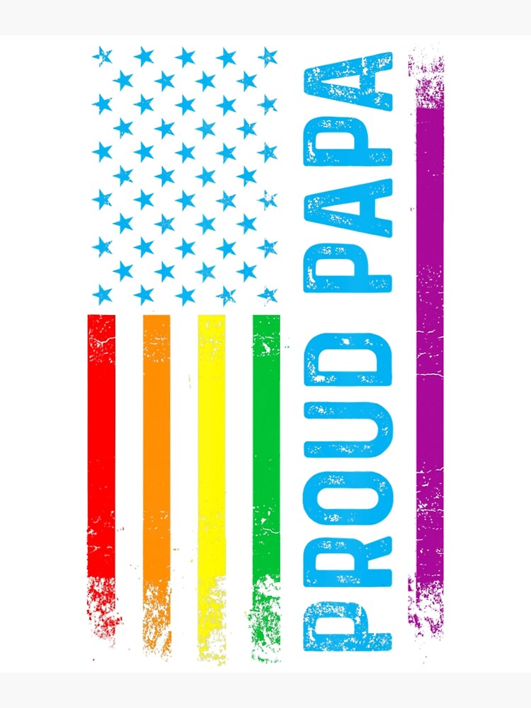"Mens Proud Papa Grandpa Dad Lgbt Lgbtq Gay Pride Rainbow Flag" Poster ...