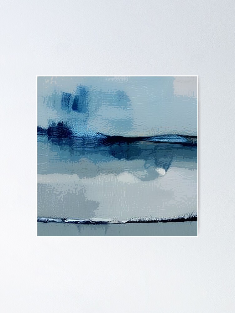 "Modern Art Blue Abstract" Poster for Sale by CattlettArt | Redbubble