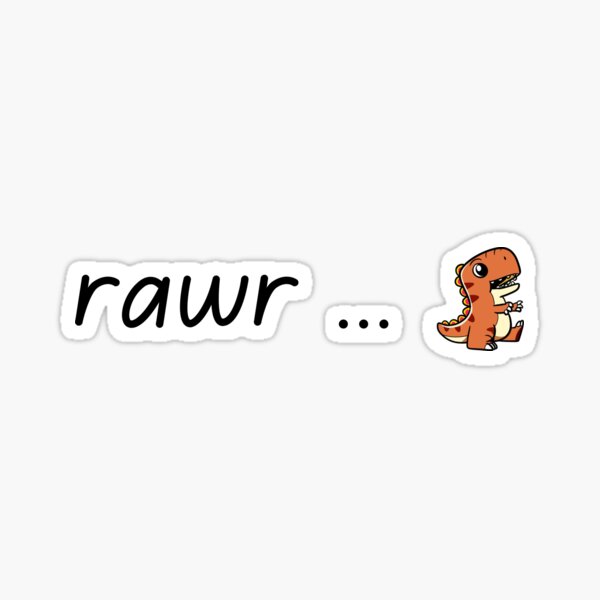 "RAWR cute Dinosaur by LostWallflower" Sticker for Sale by ...