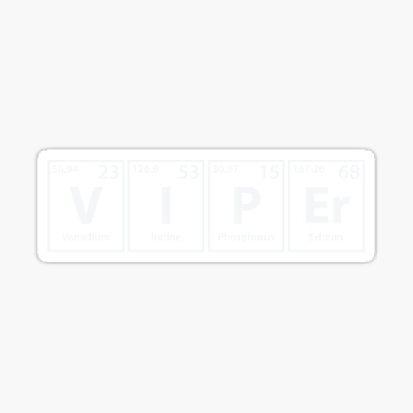 "Viper (V-I-P-Er) Periodic Elements Spelling" Sticker for Sale by ...