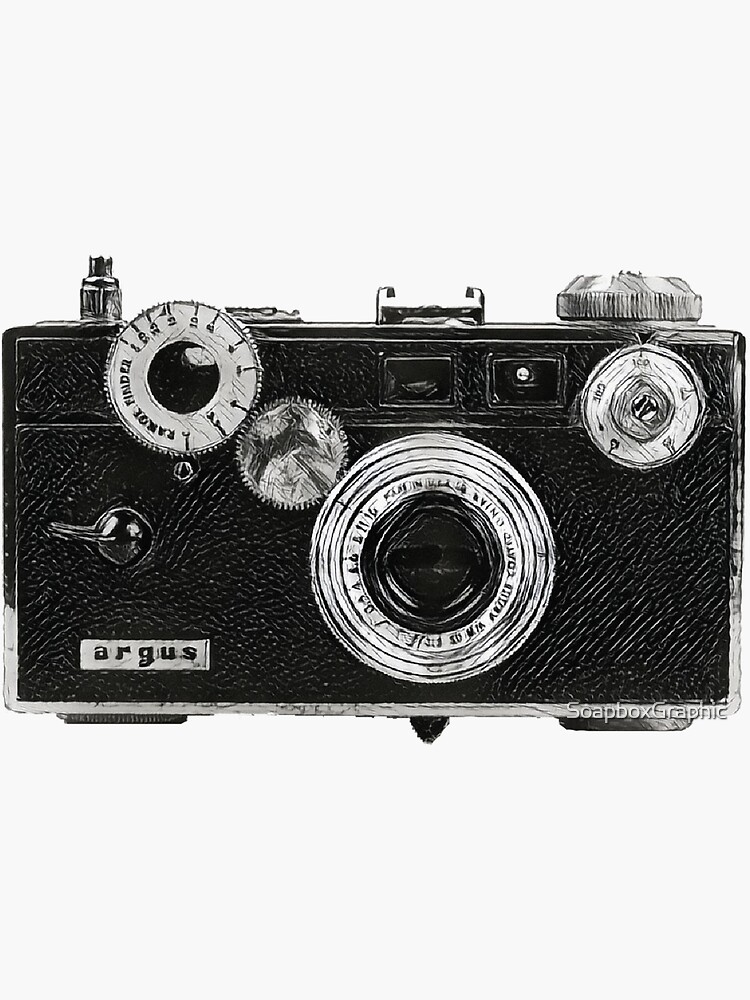 "Argus C3 Camera "Brick" Sketched" Sticker for Sale by SoapboxGraphic ...