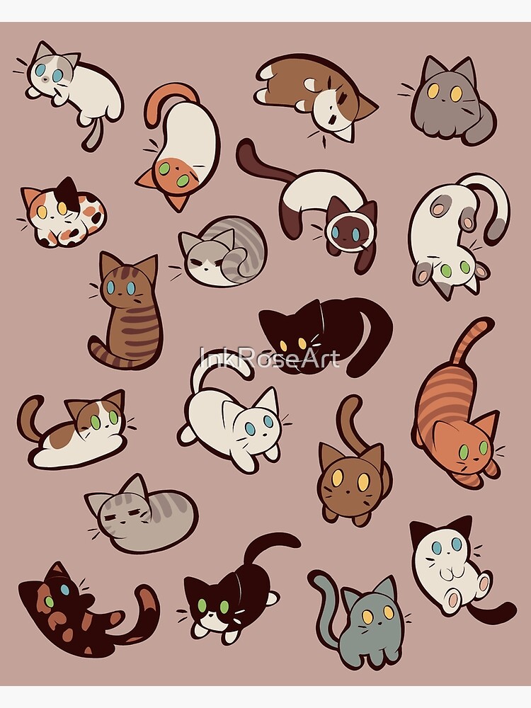 "bean cats" Poster for Sale by InkRoseArt | Redbubble