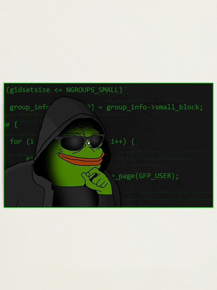 "Hacker Pepe" Photographic Print for Sale by Weeev | Redbubble