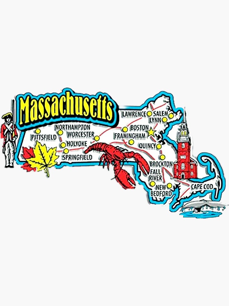"Massachusetts " Sticker for Sale by Jamieleebaby | Redbubble