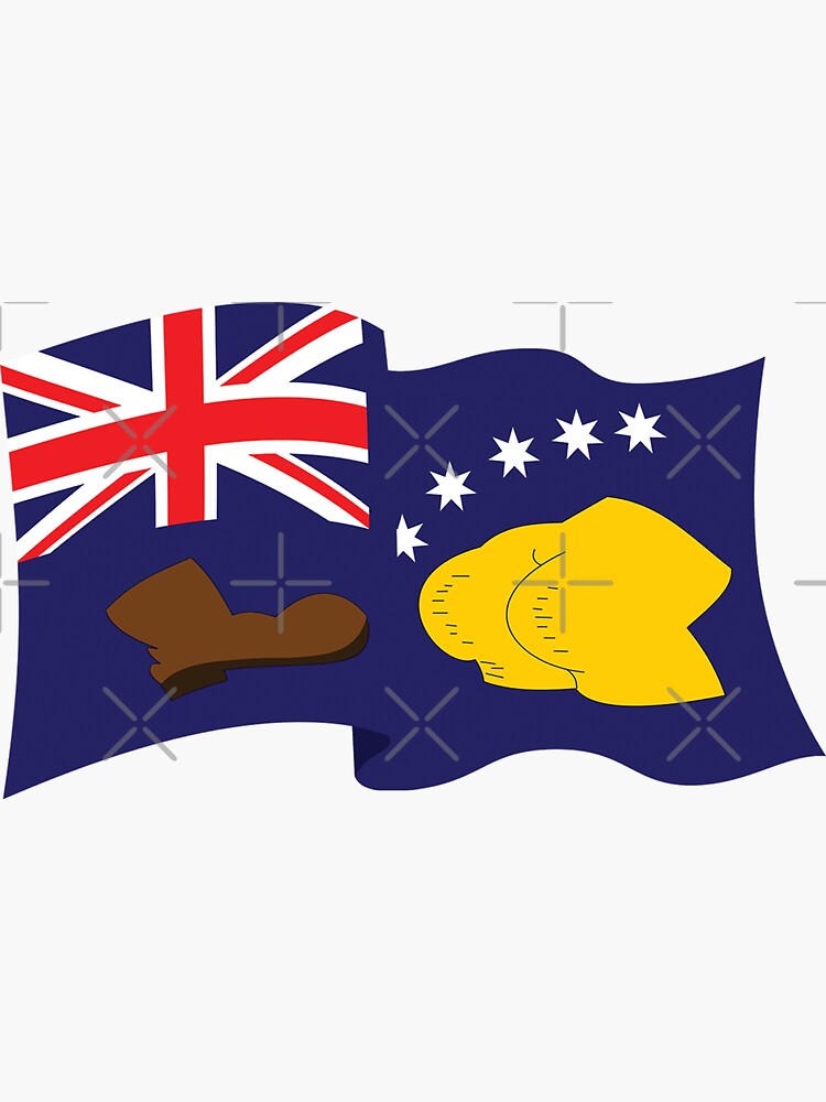 "Australian Booting Flag " Sticker for Sale by rockbottomau | Redbubble