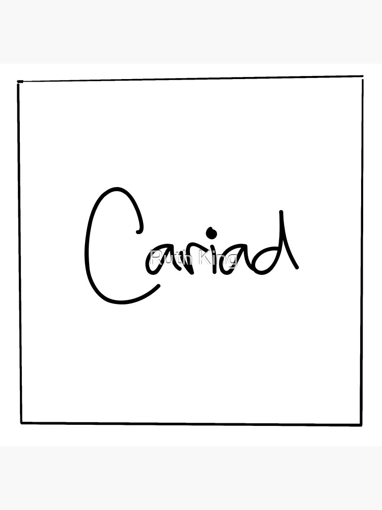 Lámina metálica «Cariad que significa amor o querido en galés, eslogan ...