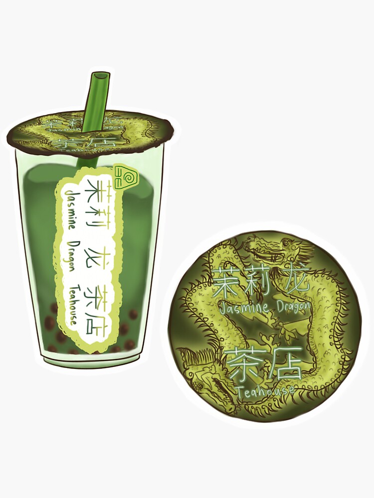 "Jasmine Dragon Boba Tea" Sticker for Sale by hansjunk | Redbubble