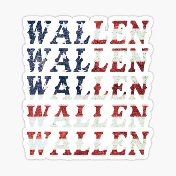 "Cute Wallen American Flag Red White Blue Merch Outfit" Sticker for ...