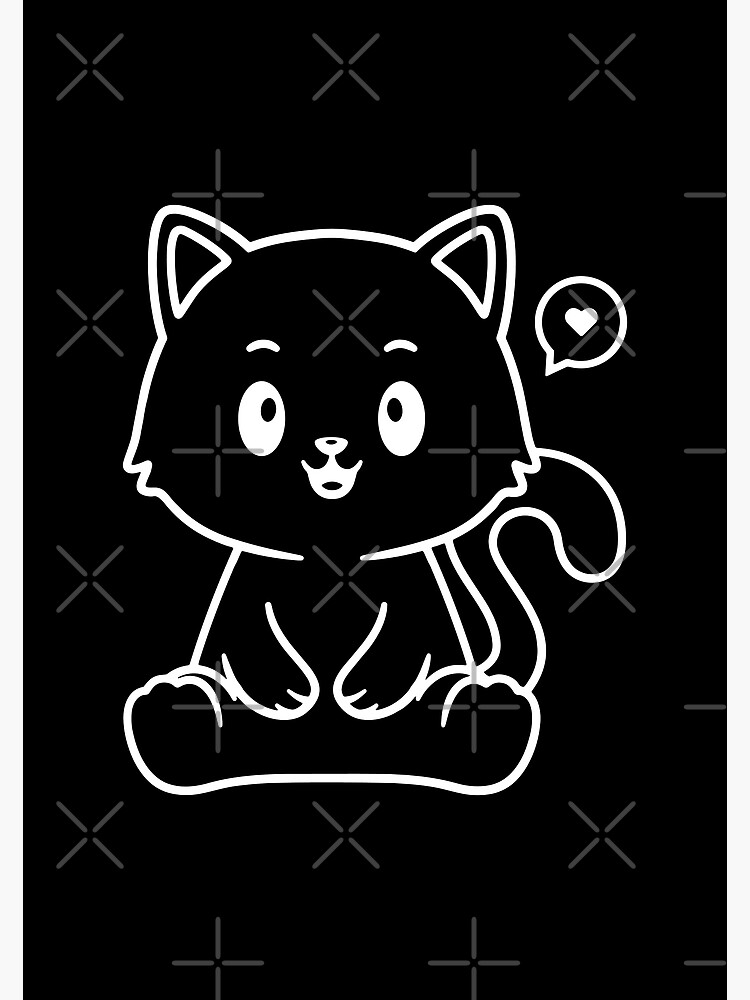 Póster Lindo Gato Lindo Gatito Sentado Y Pensando En El Amor De Dmjprint Redbubble