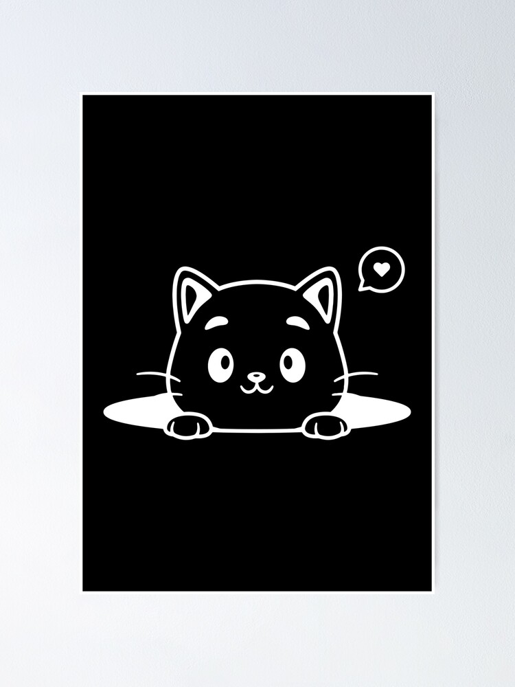Póster « Lindo gato/ lindo gatito sentado y pensando en el amor» de ...